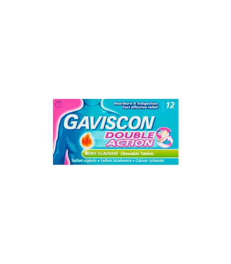 Gaviscon Double Action Chewable Tablets (Mint Flavour), Pack of 12 ...
